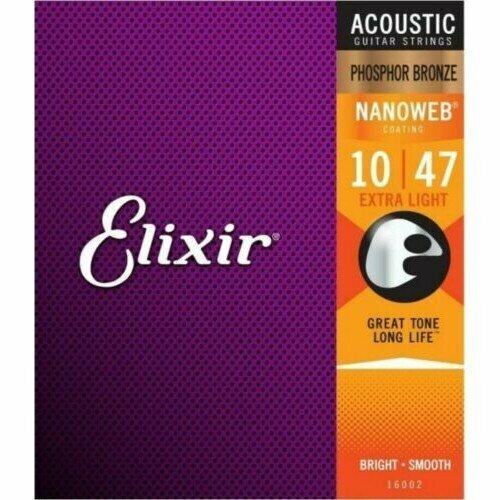 Струны Elixir NanoWeb Phosphor Bronze Acoustic 10-47 (16002).