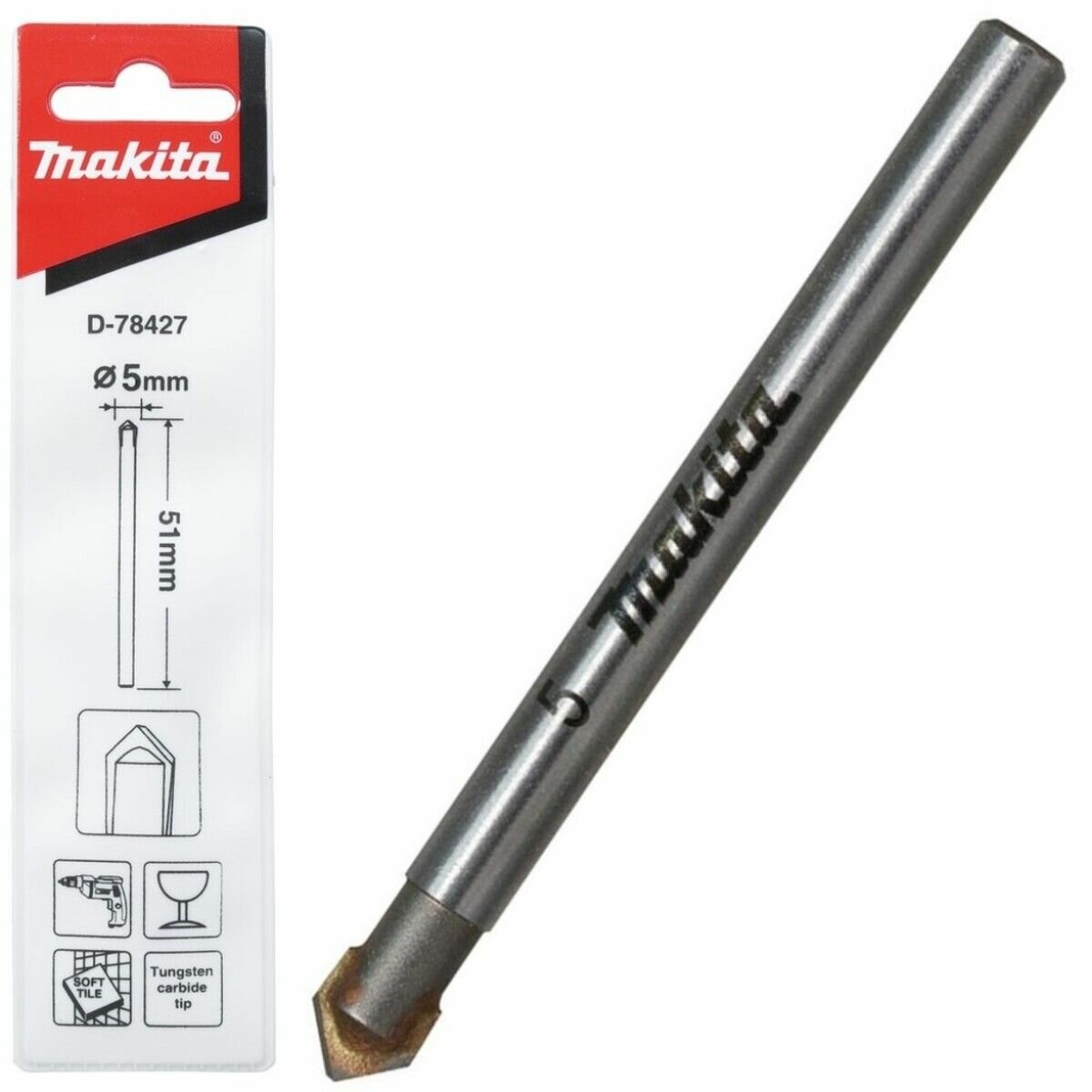 Сверло по стеклу GEN2 5x51 мм Makita D-78427