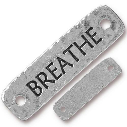 Коннектор, 40.5х11.5мм, TierraCast, Breathe, базовый материал - оловянный сплав, посеребренный с чернением, 1 шт.