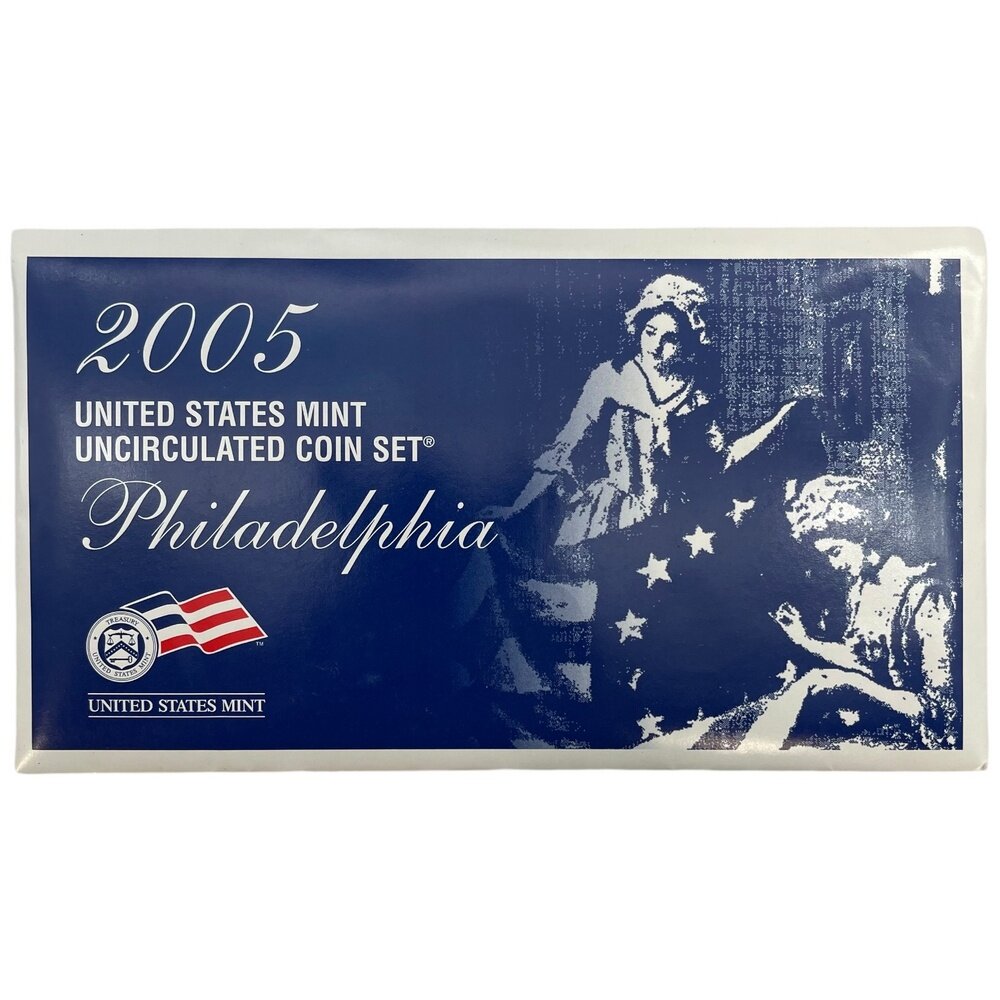 США, набор 1, 5, 10, 25, 50 центов, 1 доллар "US Uncirculated Coin Set" 2005 г. (P) (Конверт)