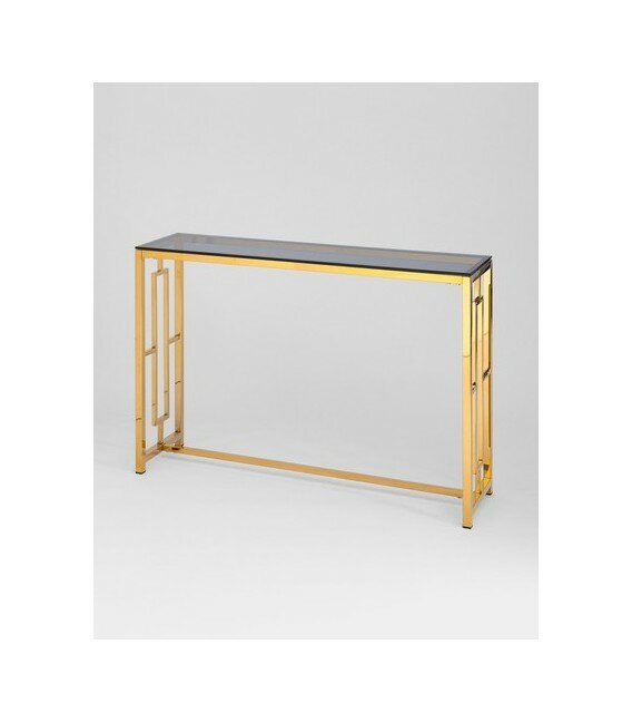 Консоль бруклин 115*30 золото стекло smoke