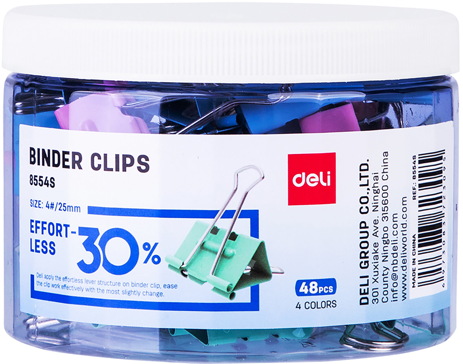 Зажимы металлические, 25мм, 48 штук, ассортимент (E8554S)