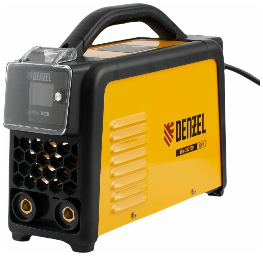 Сварочный аппарат инверторный DENZEL SDM-200 Top, LCD, ПВ 80%, сварка MMA, Lift TIG, работа при пониженном напряжении (94356)