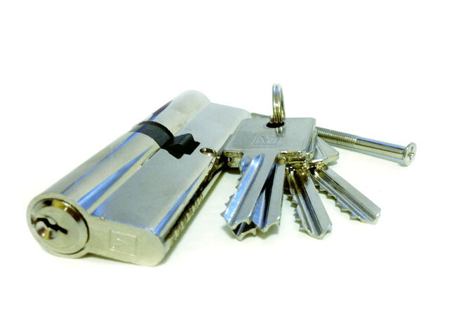 Цилиндр ключевой 80мм 40+40 никель