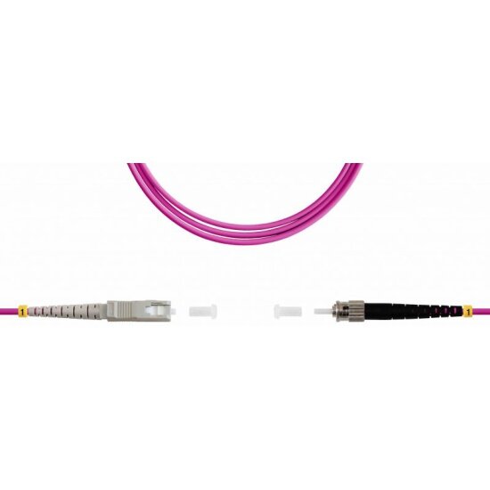 Патч-корд оптический Toplan , симплексный, SC/PC-ST/PC, MM 50/125 (OM4), 4 м, LSZH