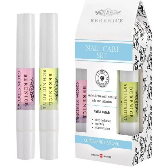 Набор средств для ногтей Berenice питательное масло для ногтей и кутикулы+гель для роста ногтей