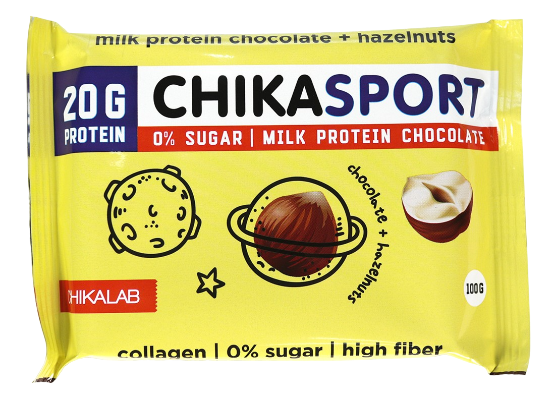 Шоколад молочный CHIKALAB с фундуком, 100г
