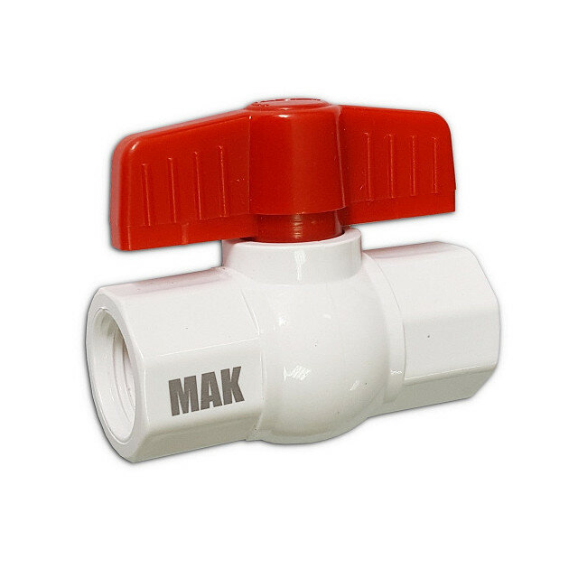 ABC кран шаровый 1/2 ВР/ВР пластиковый белый, сантехнический узел для воды и отопления