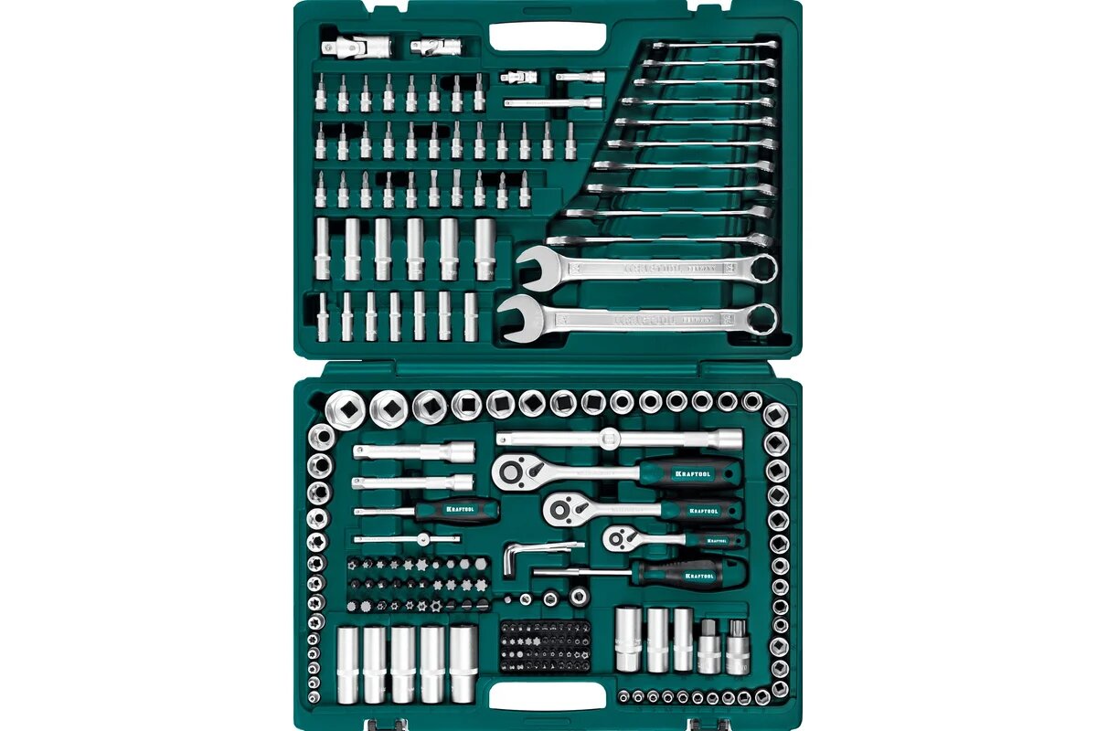 Универсальный набор инструмента KRAFTOOL X drive 216 предм, (1/2"+3/8"+1/4"), 27888-H216