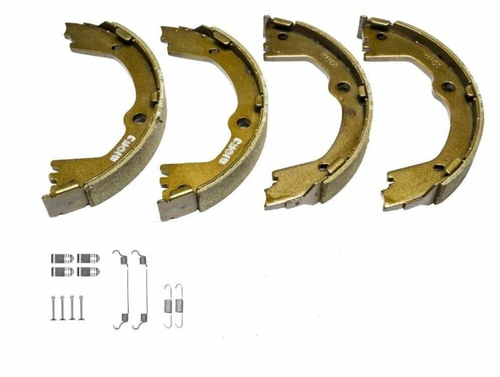 Колодки ручного стояночного тормоза с креплением (пружинки солдатики на 2 стороны) Ssangyong Actyon New 2011- AWD 4WD
