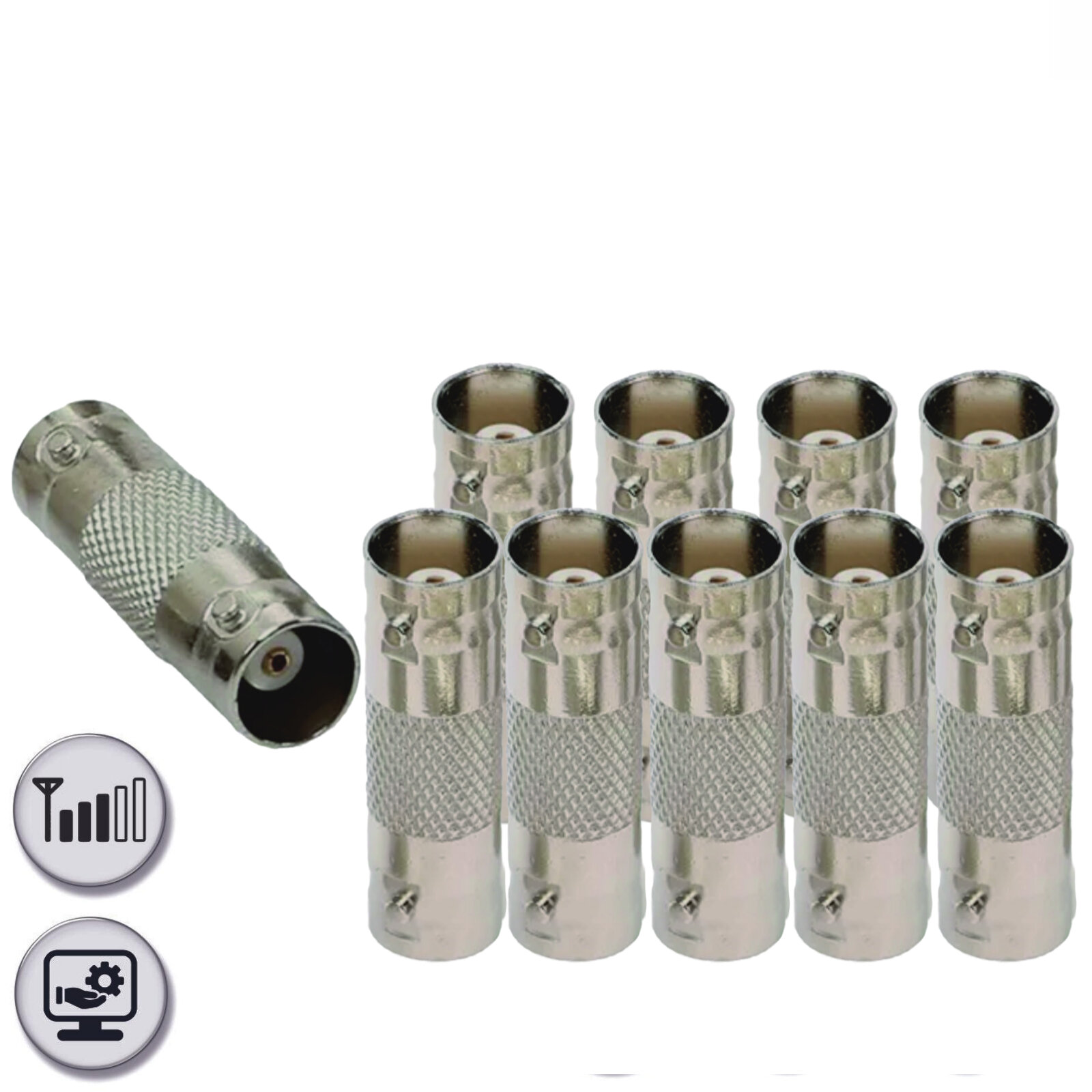 Переходник гнездо BNC (мама) - гнездо BNC (мама), 10 шт