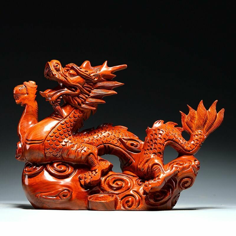Резное украшение в виде дракона из цельного дерева деревянное украшение дома в виде дракона