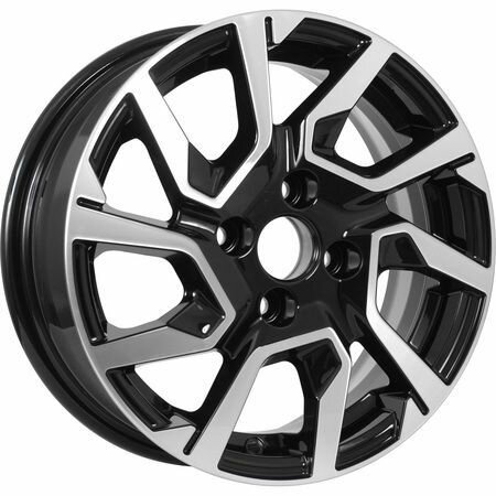 Колесный литой диск KDW KD1420 R14x5.5 4x98 ET35 CB58.5 Black_Front_Polished