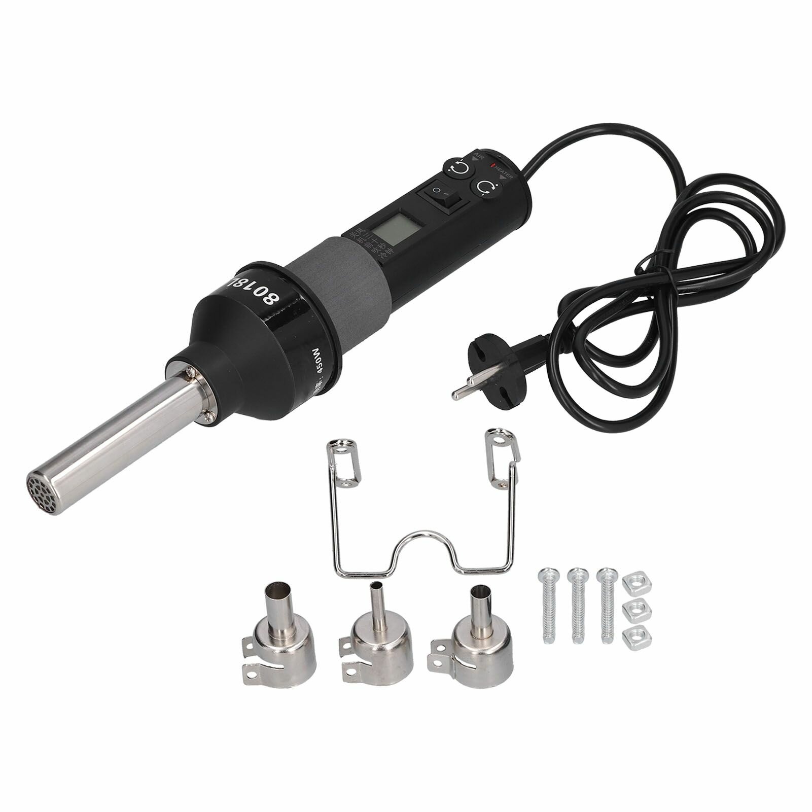 Портативный пистолет горячего воздуха, регулируемая температура, для пайки, вилка 250В.