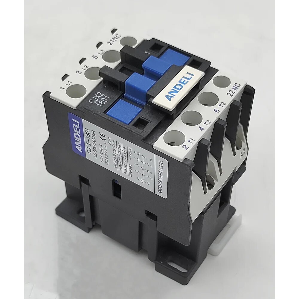 ANDELI Контактор CJX2-D1801 18A 220В/AC3 1 НЗ 50 ГЦ артикул ADL08-005