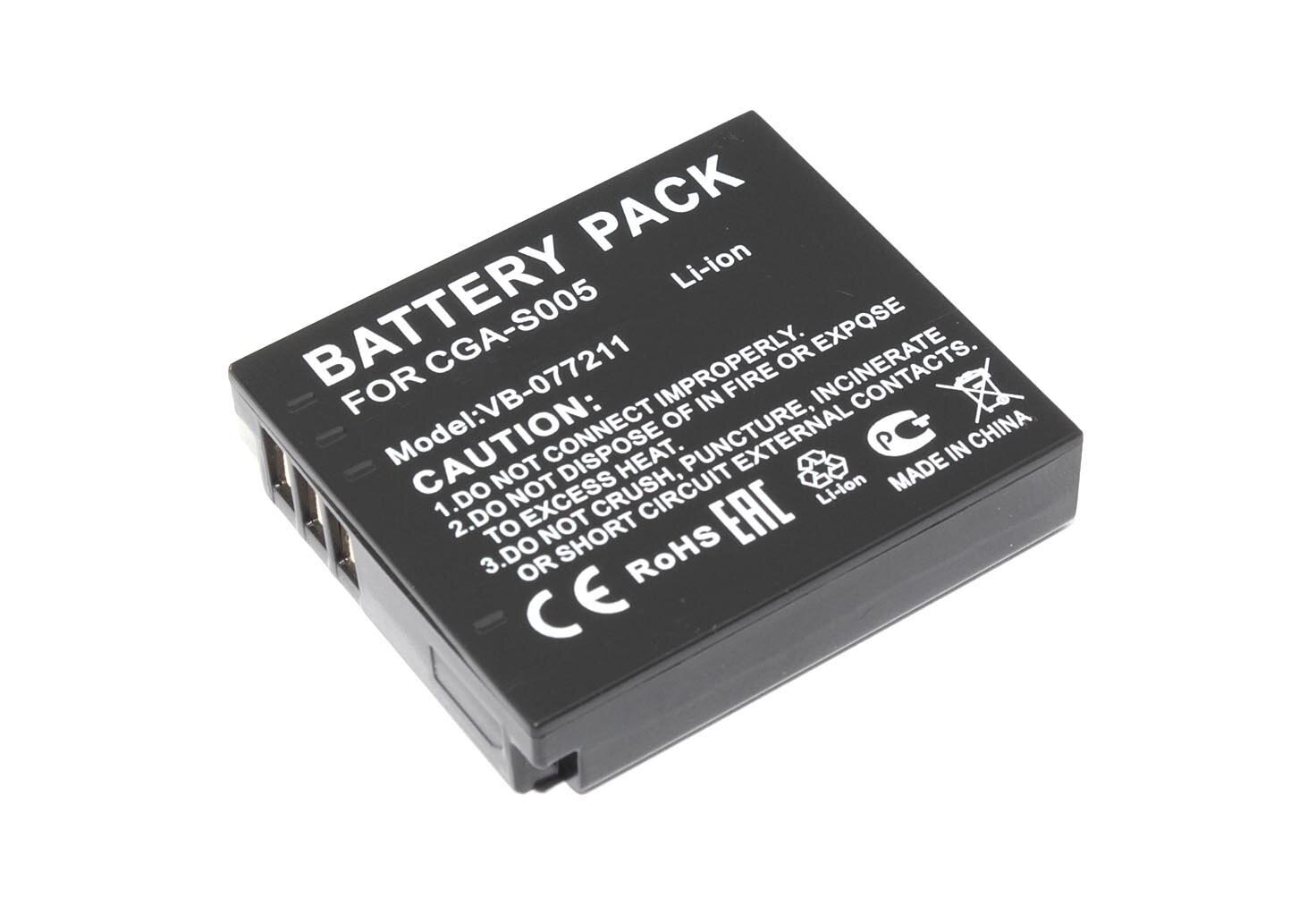 Аккумулятор CGA-S005 для камеры Panasonic Lumix DMC-FS1 3.7V 1500mAh