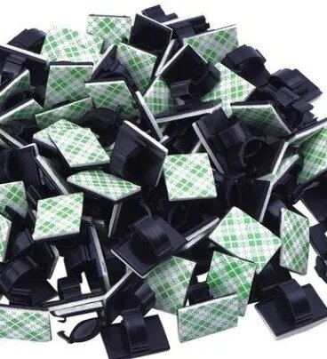 Черные кабельные зажимы на липучке 50 шт