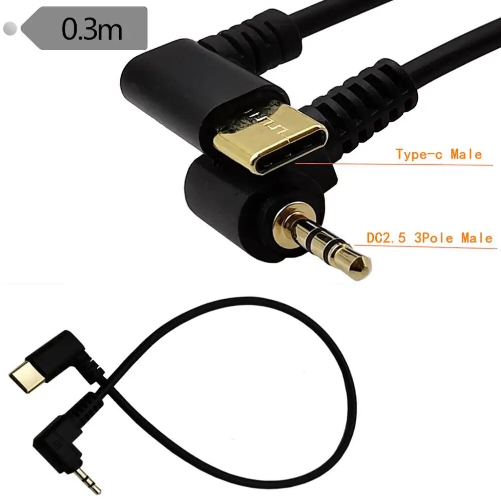 Переходник USB Type-C 2.5 мм 3.5 мм, 0.3м