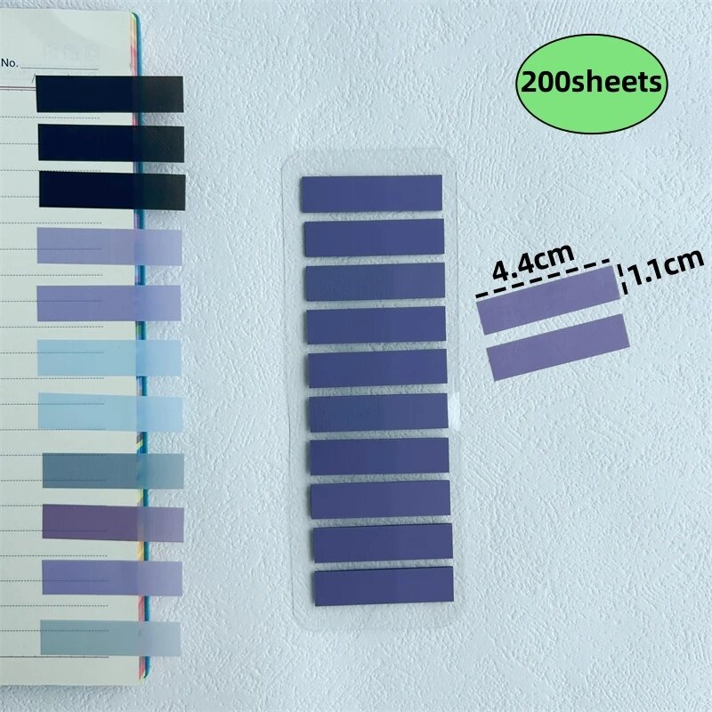 200 листов, прозрачные липкие заметки, самоклеящиеся книжные маркеры, аннотация, книга для чтения, прозрачная вкладка, милые канцелярские принадлежности Kawaii