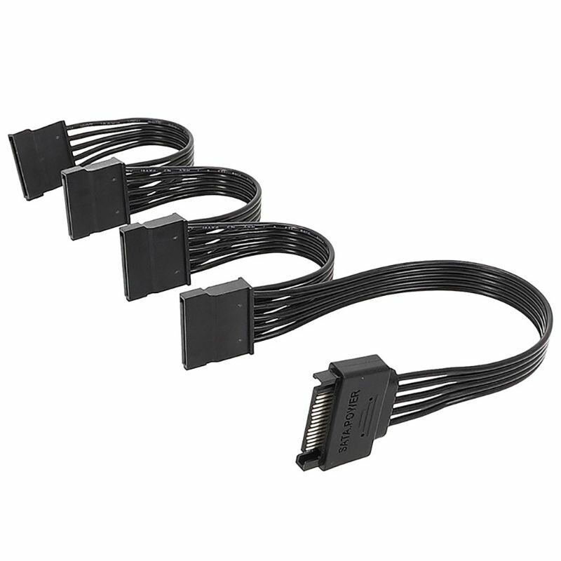 18AWG Sata 15-контактный удлинительный кабель разветвитель на 1 2 3 4 5 для жесткого диска игрового компьютера, источник питания