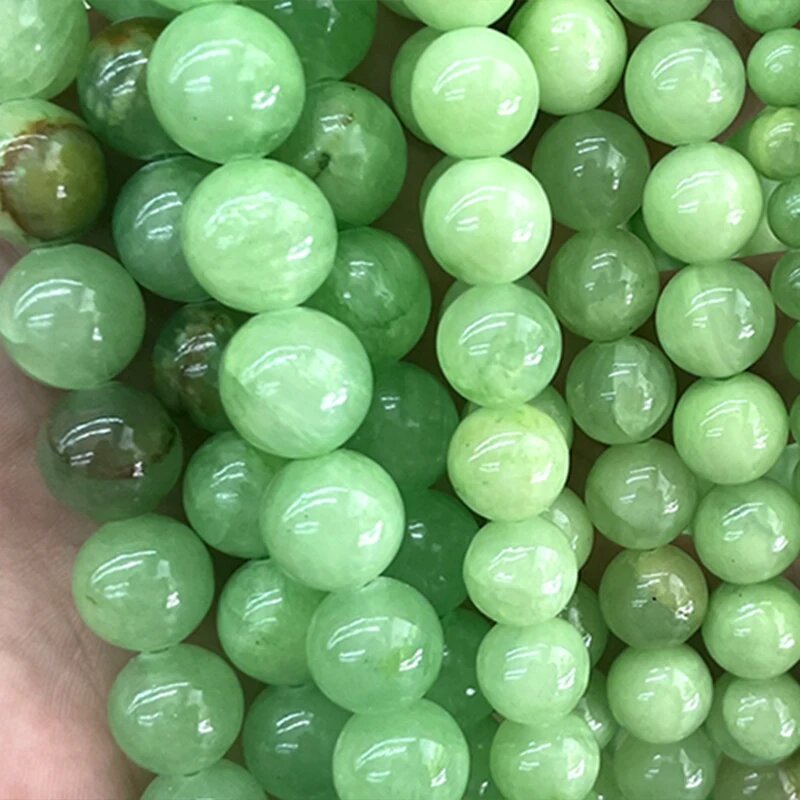 Зеленые нефритовые бусины LUOMAN XIARI 4-12 мм 8mm about 46pcs