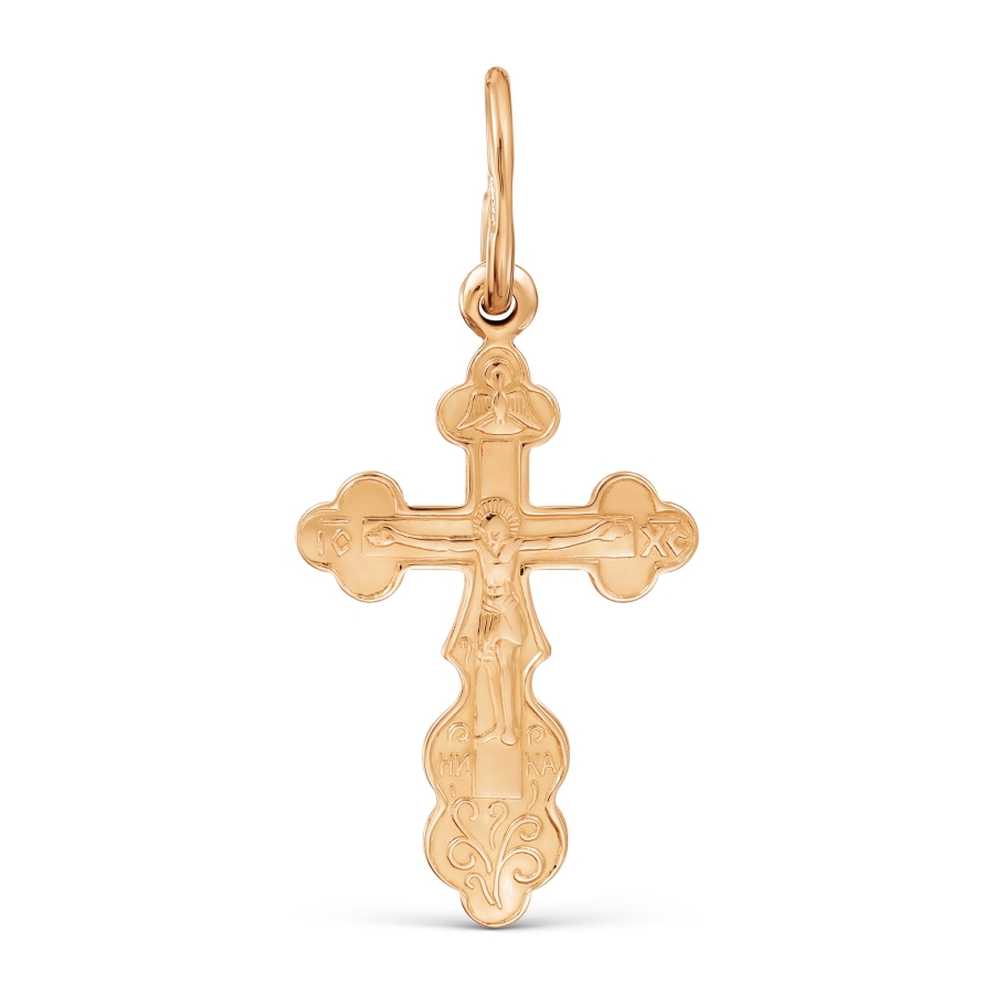 Крестик, красное золото, 585 проба