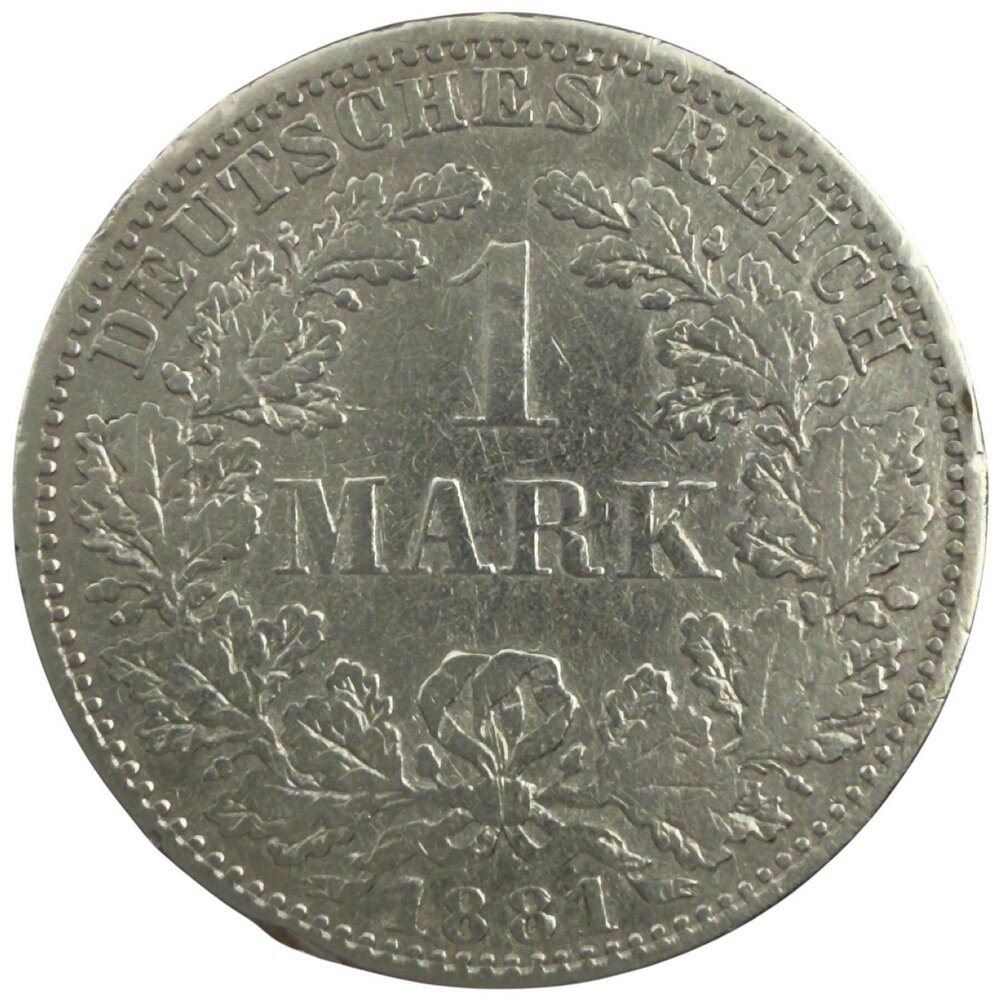 Германская империя 1 марка 1881 г. (A)