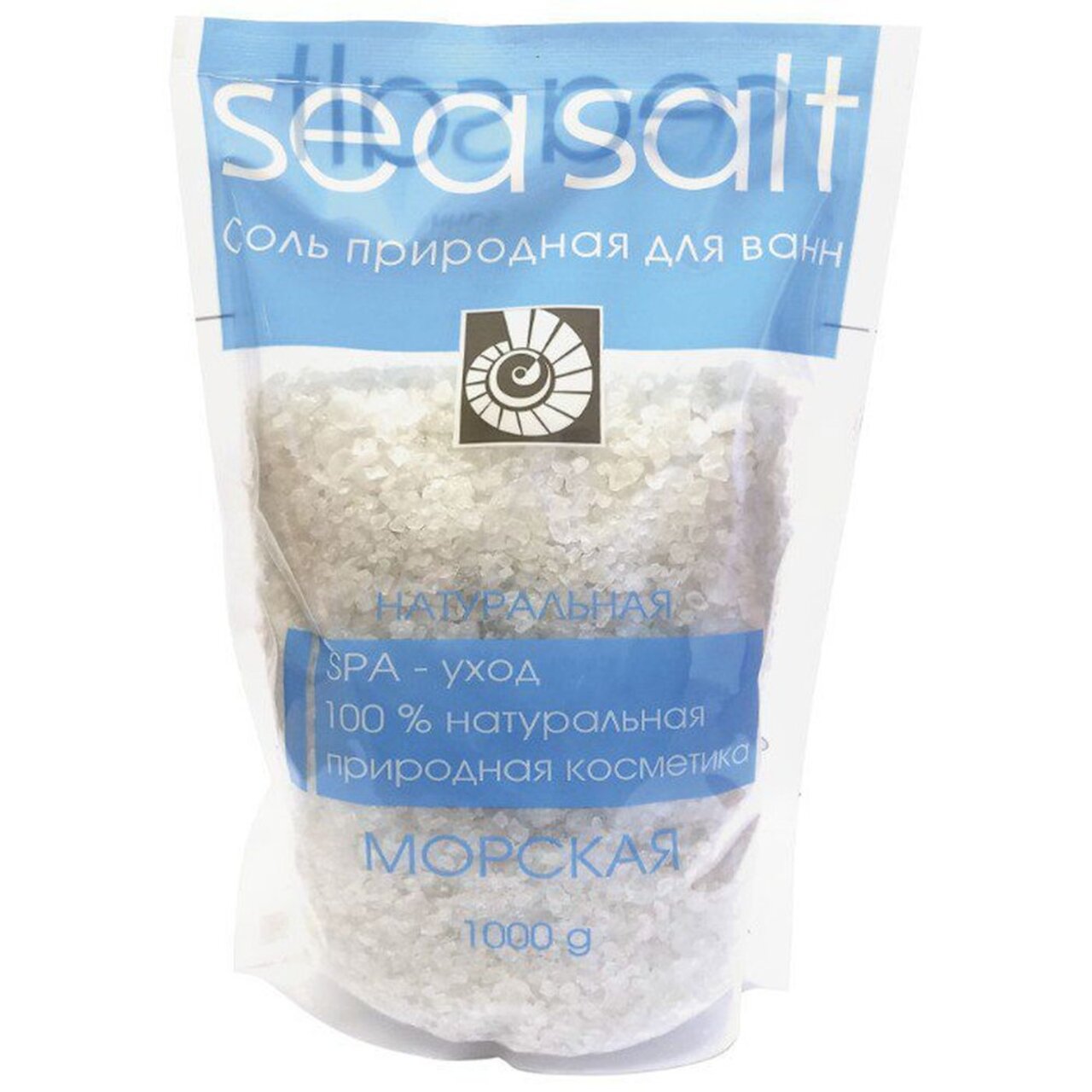 Соль для ванн морская натуральная 1000 г - природный уходрасслабление кожи и баланс