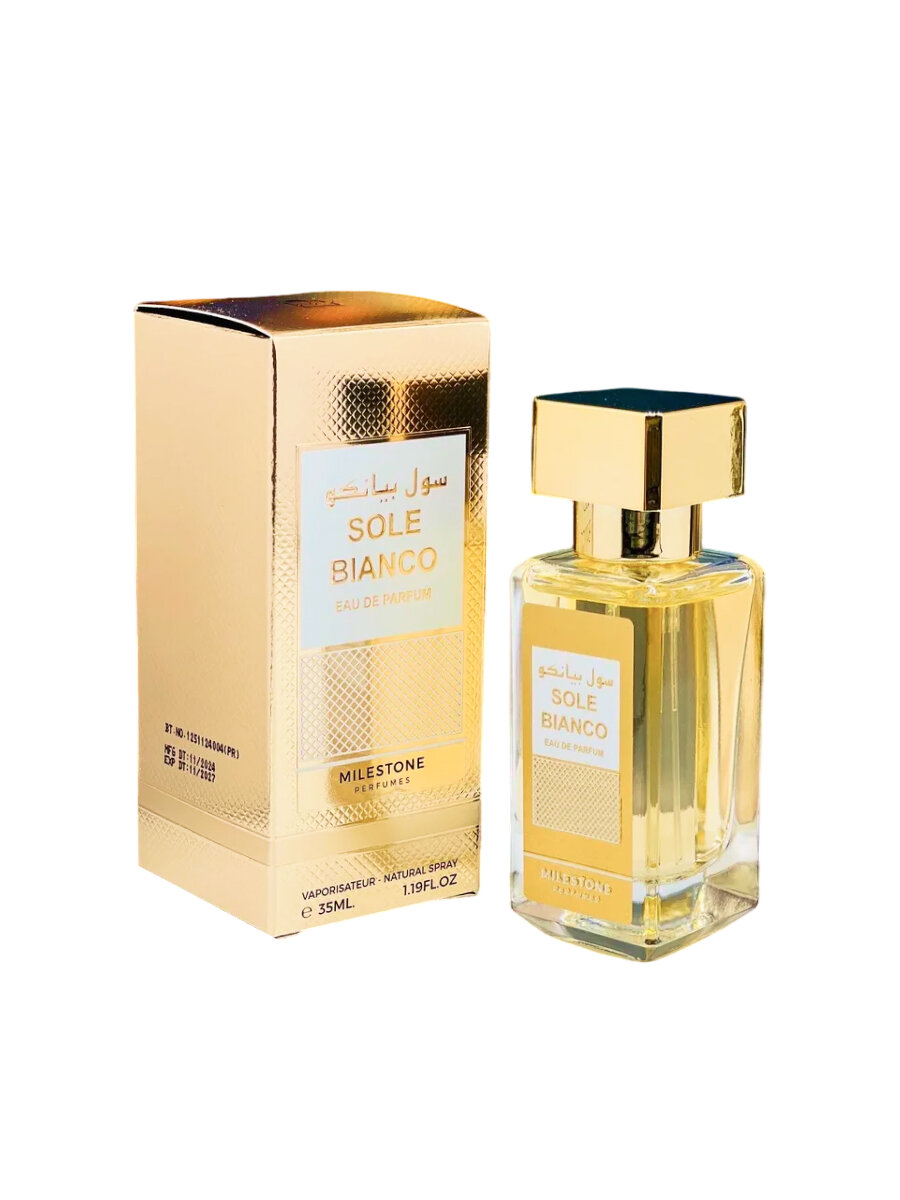 Парфюмерная вода Milestone Sole Bianco, женская, пудровая, 35мл