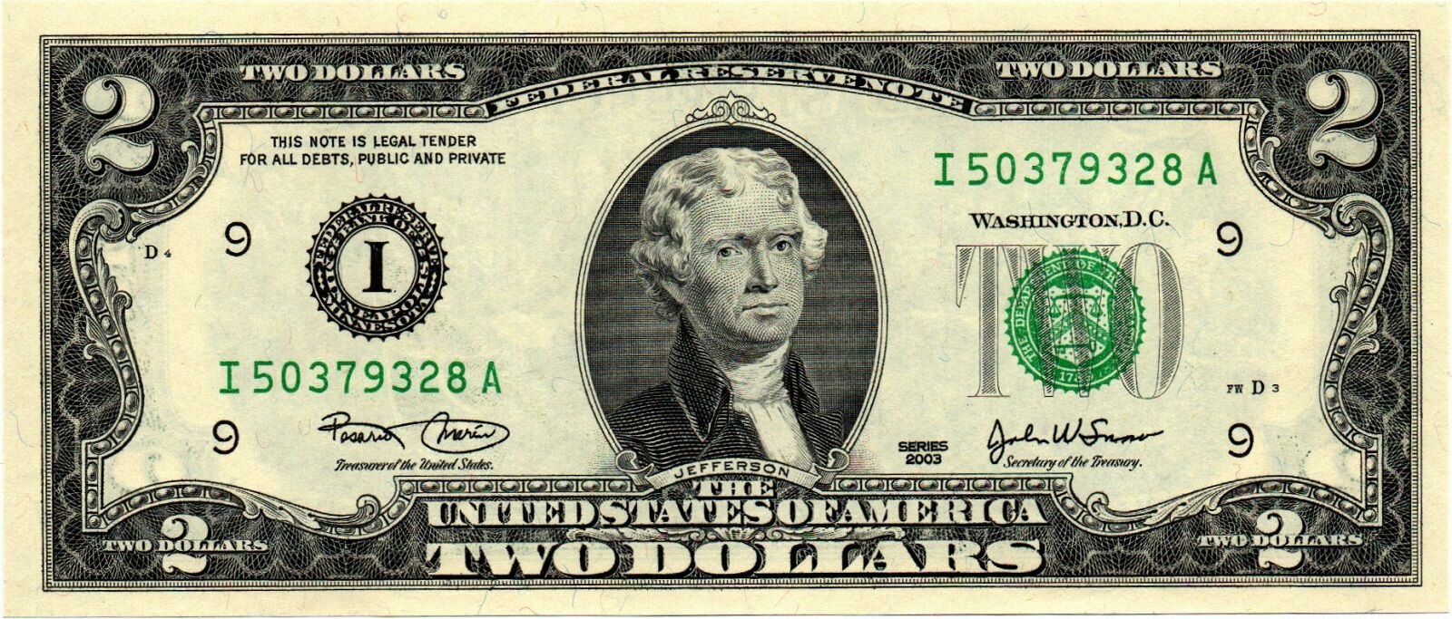 2 доллара 2003 год США 50379328 Н