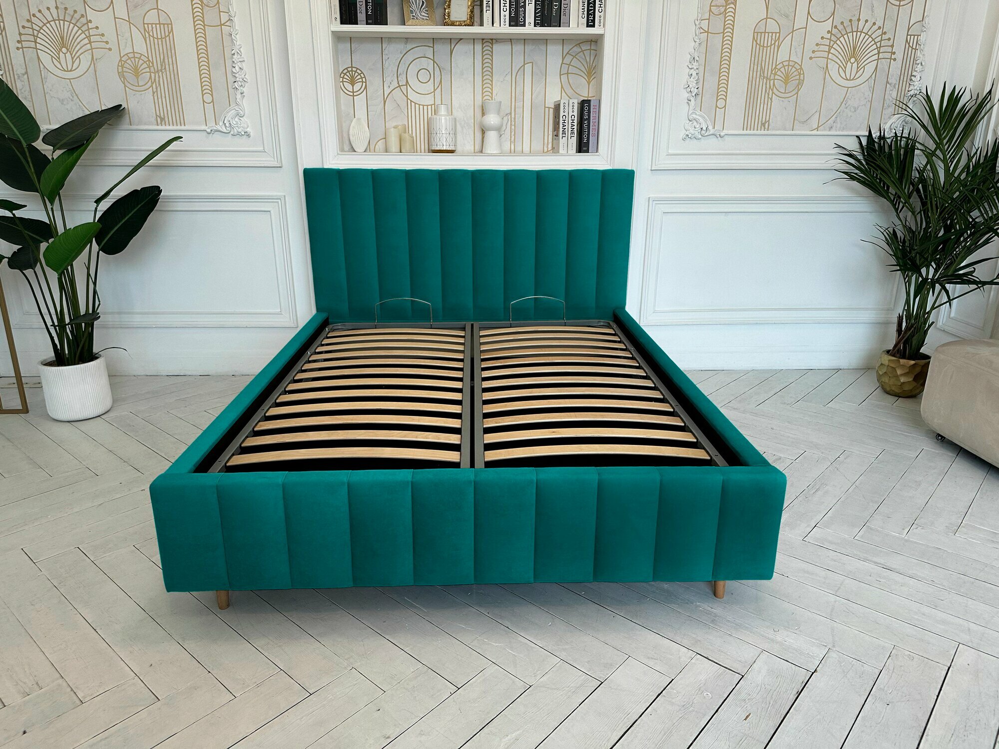 Кровать 200х200 с подъемным механизмом двуспальная, Ницца с мягким изголовьем для дома и спальни, ортопедическое основание, ящик для белья