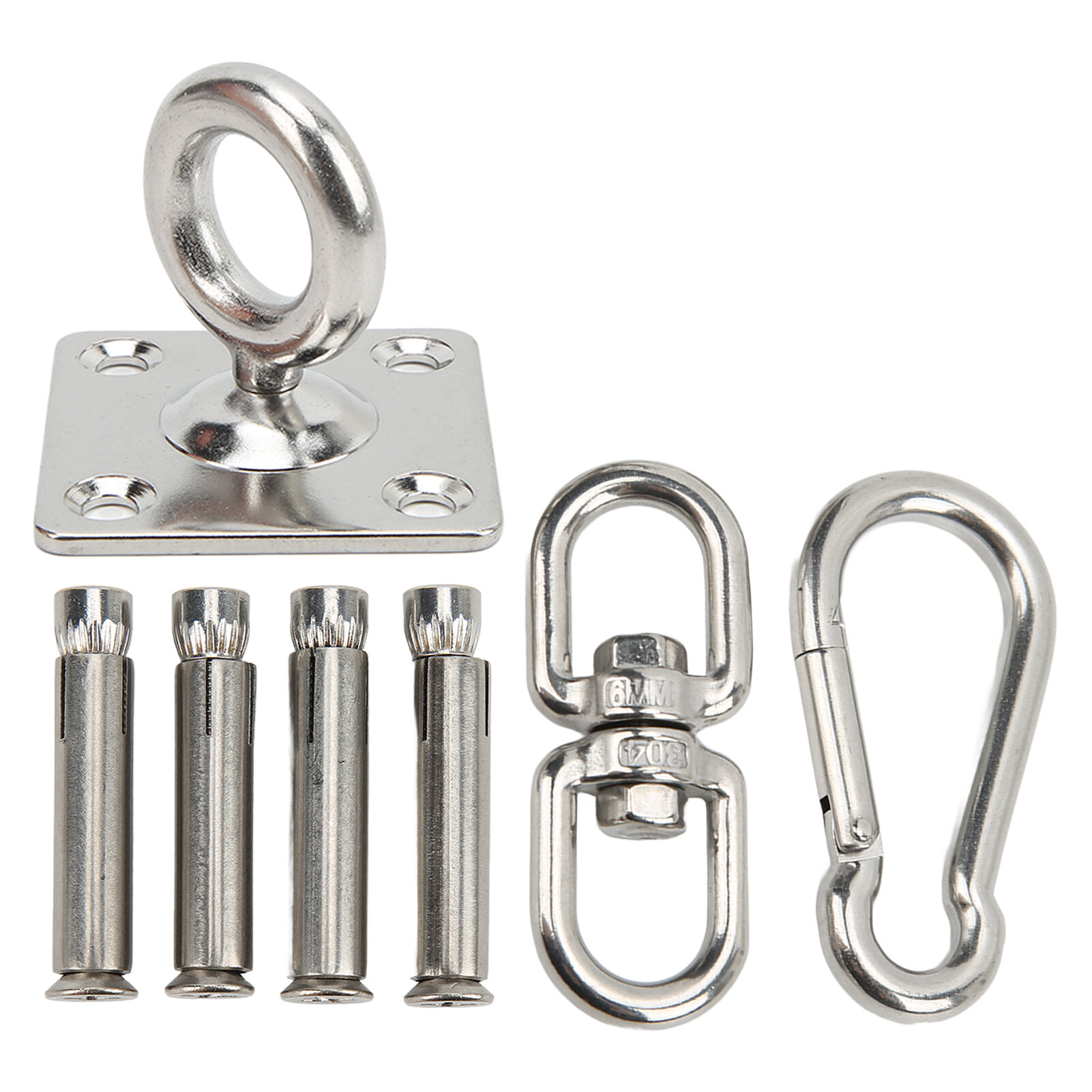 Комплект для подвешивания гамака из нержавеющей стали, потолочное крепление для качелей, поворотные подвесы для качелей для йоги, мешок с песком.