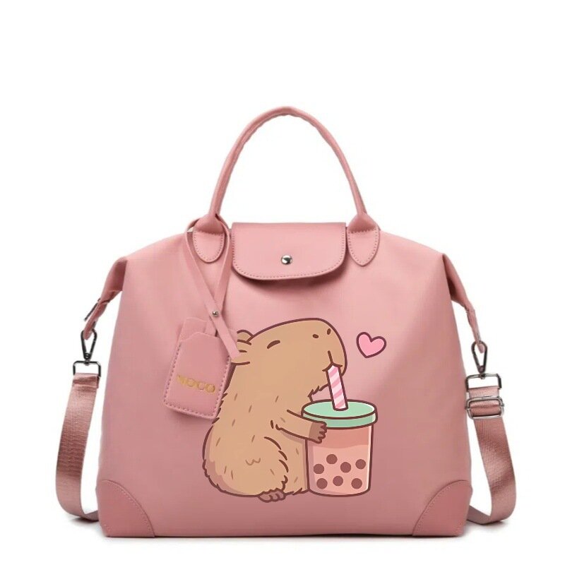 Горячая продажа капибара мультфильм печатает большие мощности Canvas Bag Женская оксфордская лоток для хранения ткани для хранения ткани