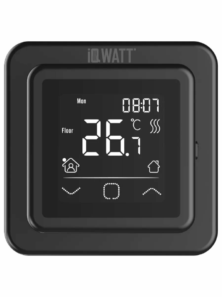 Программируемый терморегулятор SMART HEAT без wi-fi черный