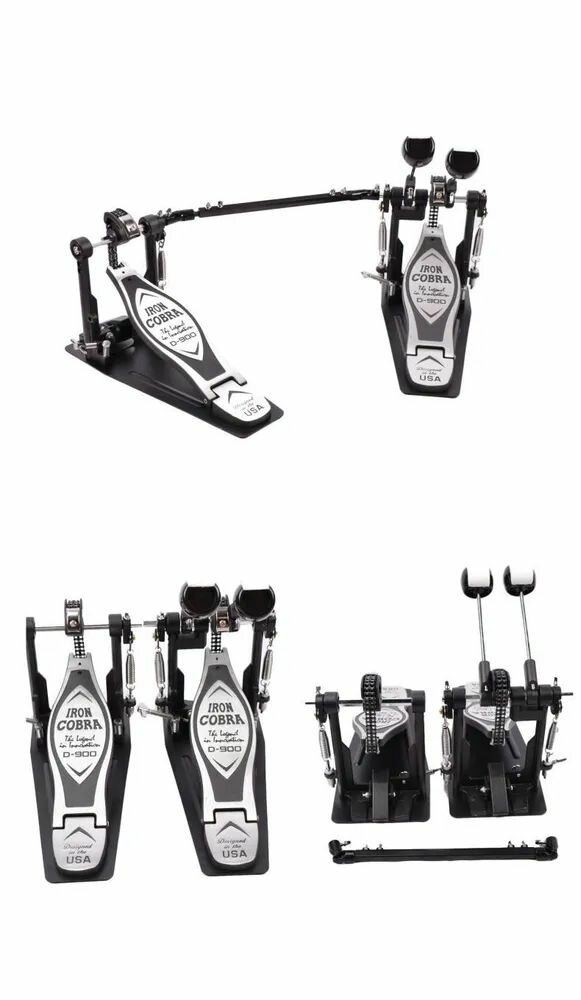 Педаль двойная Кардан для бас барабана IRON COBRA BIBOLO