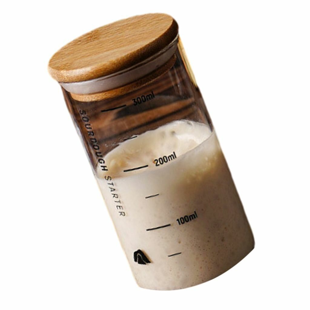 Банка для закваски с температурными полосками и деревянной крышкой идеальный помощник для выпечки хлеба на натуральных дрожжах
