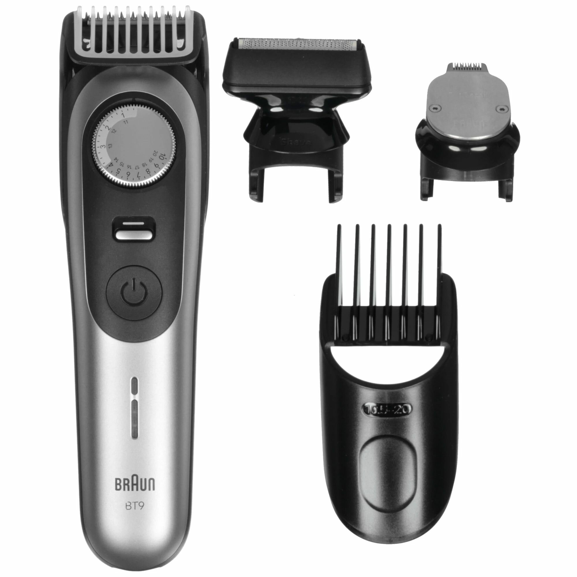 Триммер Braun BT9520 Series 9, для бороды, 40 установок длины, нержавеющая сталь