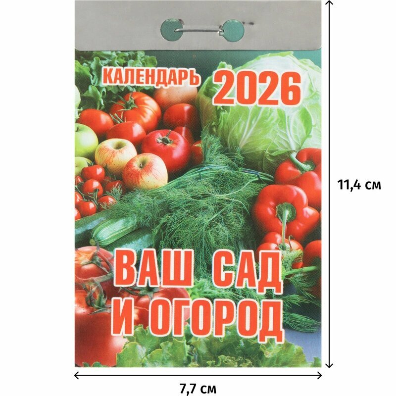 Календарь настенный отрывной 2026, Ваш сад и огор, газ, офс77х114,378с, ОКК-326