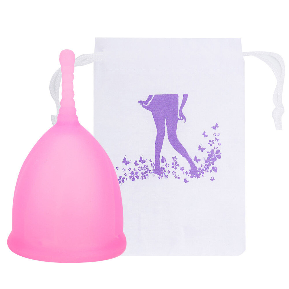Silicone Menstrual Cup Reusable Female Lady Hygiene Collector Body Care ToolPink S