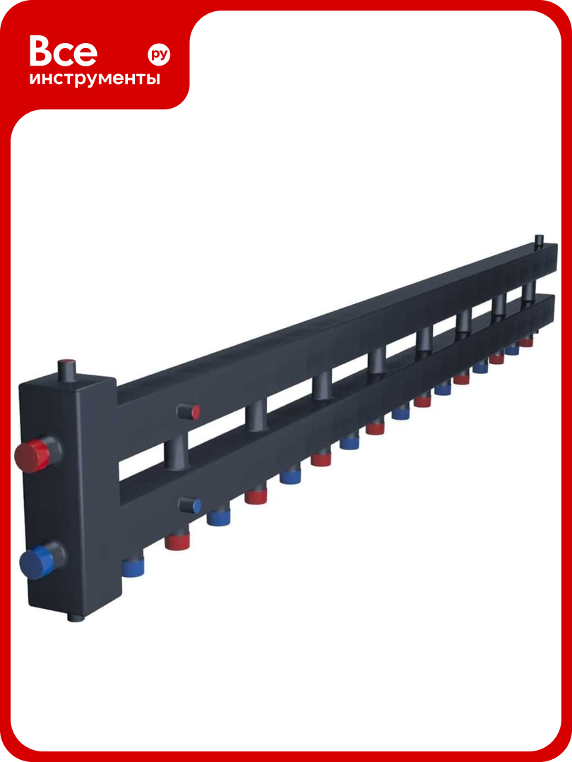 Распределительный коллектор с гидравлическим разделителем ESSAN гру+кмг 100-9вн, с 3-мя кронштейнами EKRG-001009VN
