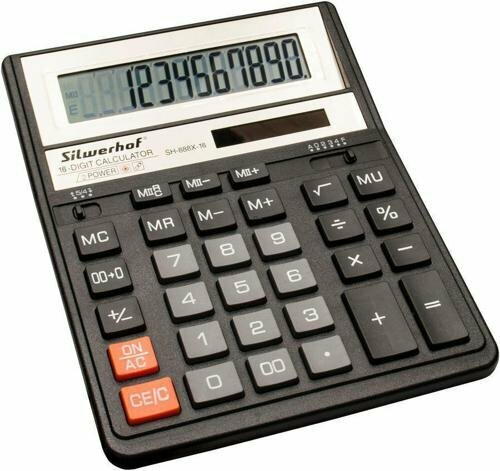 Калькулятор настольный Silwerhof SH-888X-16 черный 16-разр