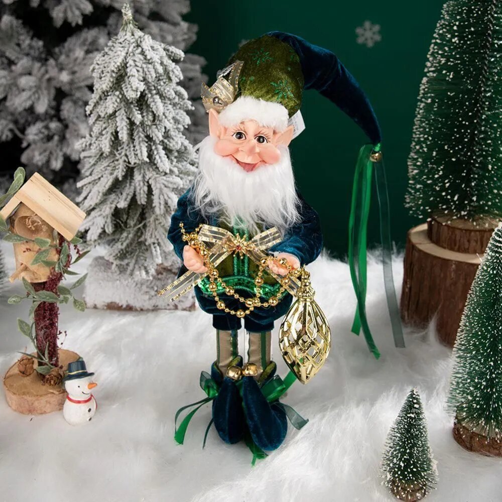 Игрушка под елку, Эльф, синий Y4Z, высота 60см, длина 20 см