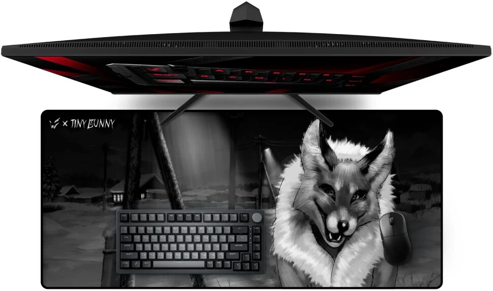 Коврик ARDOR GAMING Tiny Bunny Alisa (XL), 900 мм x 400 мм x 4 мм, черный