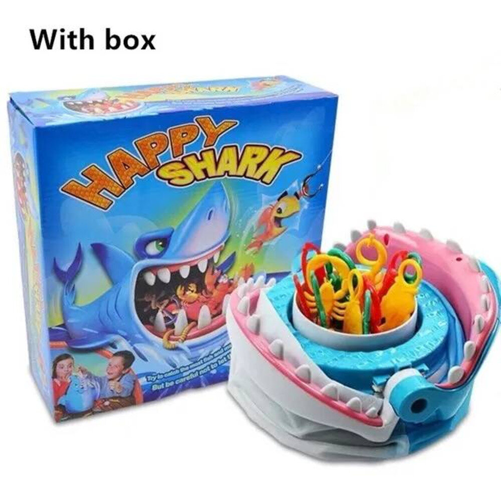 Розыгрыш с рыбалкой, покусывание акулы, прикосновение к рыбе, прикосновение к большой белой акуле, настольная игра-розыгрыш, детская игрушка.