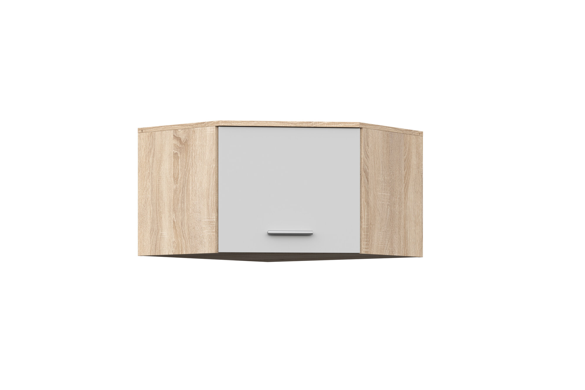 Антресоль на шкаф, антресоль угловая, FUN, Белый/Дуб сонома, 64х40х64 см (ШхВхГ)