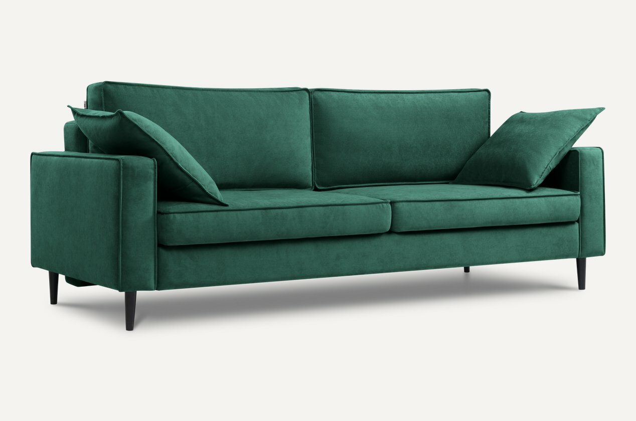 Диван-кровать раскладной Divan.ru Дисент Velvet Emerald, 225х103х87, спальное место 150х196, Велюр, зеленый