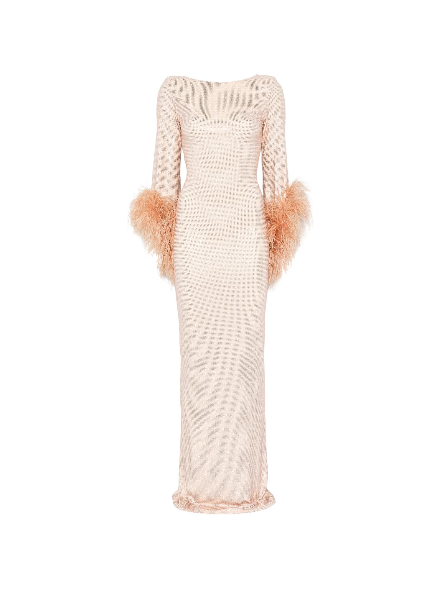 Платье Feather-trim crystal-embellished dress