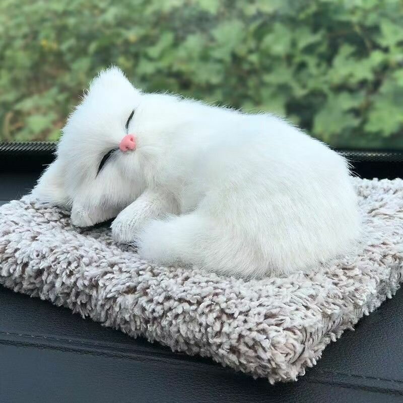 Фигурка на капот Белая кошка, длина 17 см статуэтка кошка декор автомобиля