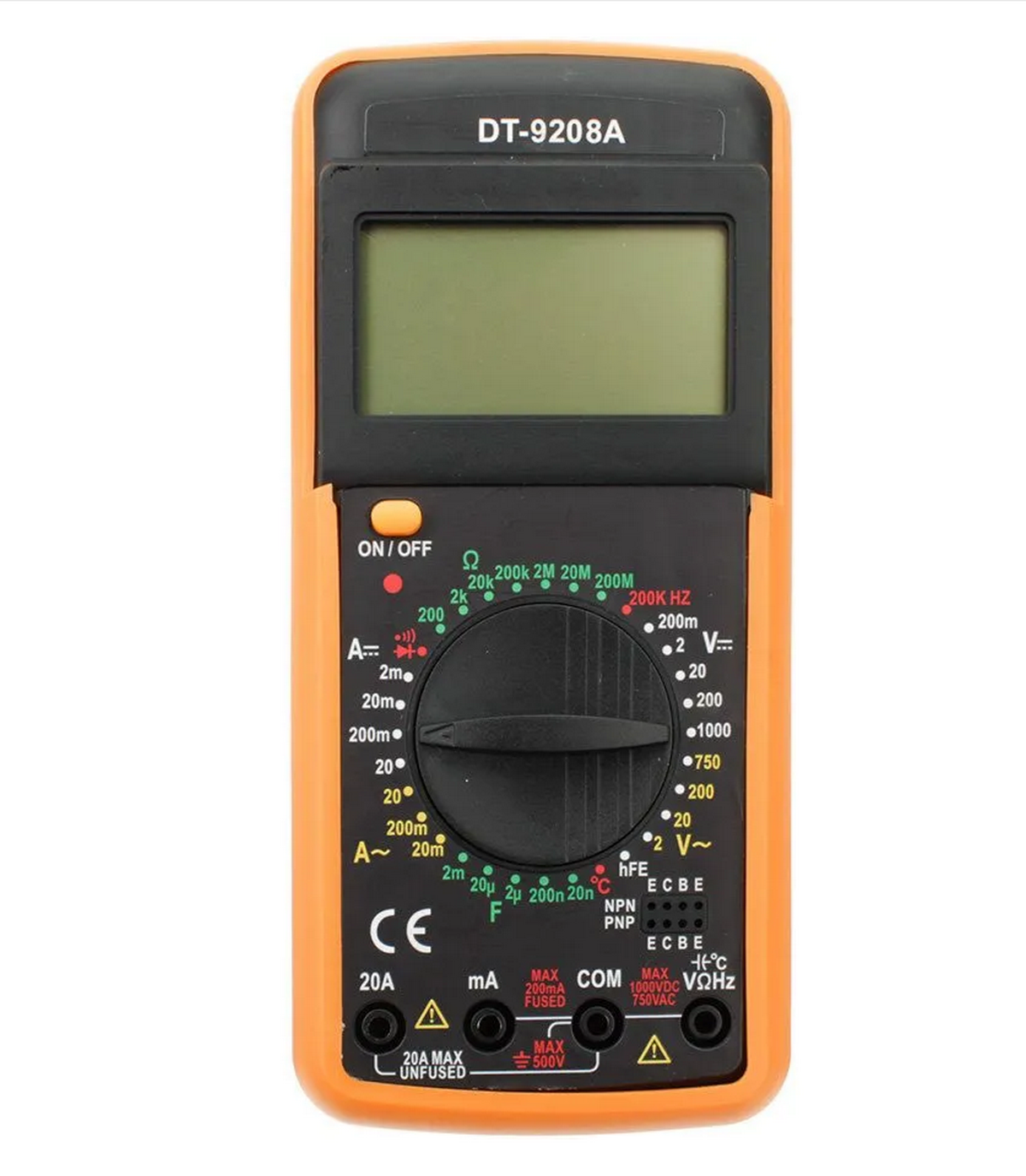 Мультиметр цифровой профессиональный DT9208A (оранжевый)