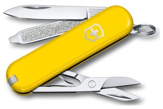 Нож-брелок Victorinox Classic SD Colors Sunny Side, 58 мм, 7 функций, жёлтый
